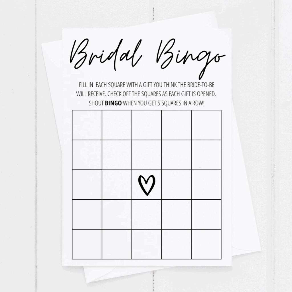 Free Printable Bridal Shower Bingo