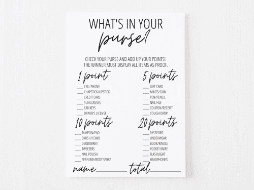 What’s In Your Purse? Game Free Printable | Modern MOH