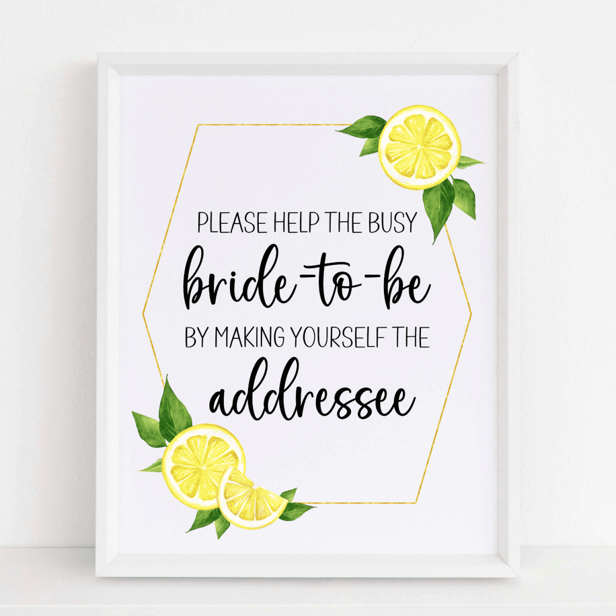 Addressee Sign (Lemon) - Modern MOH