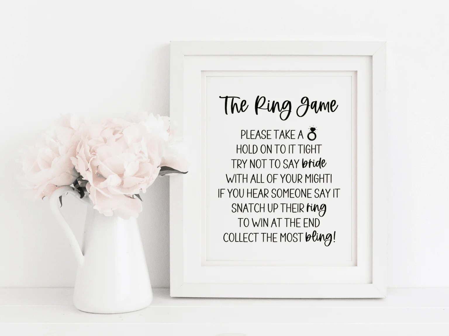 Bridal Shower Ring Game: How to Play + Printable Signs | Modern MOH