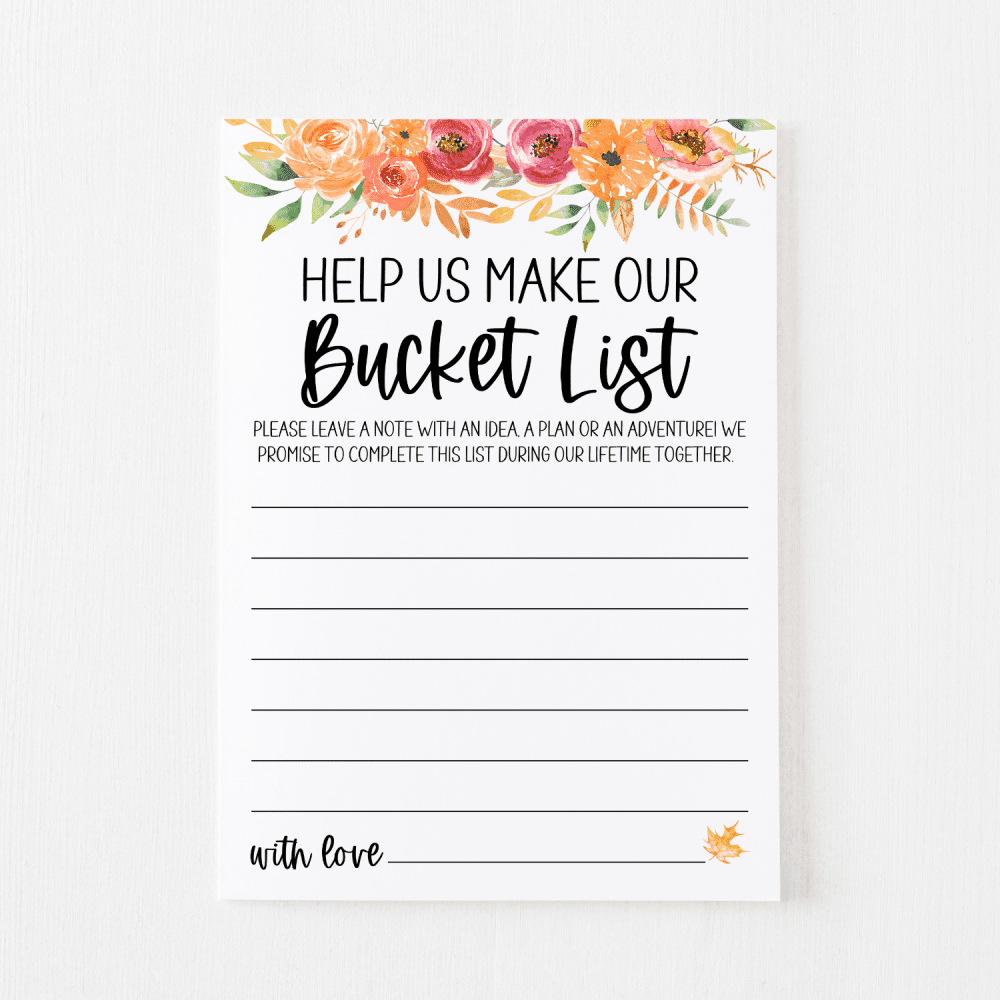 Bucket List Cards (Fall) - Modern MOH