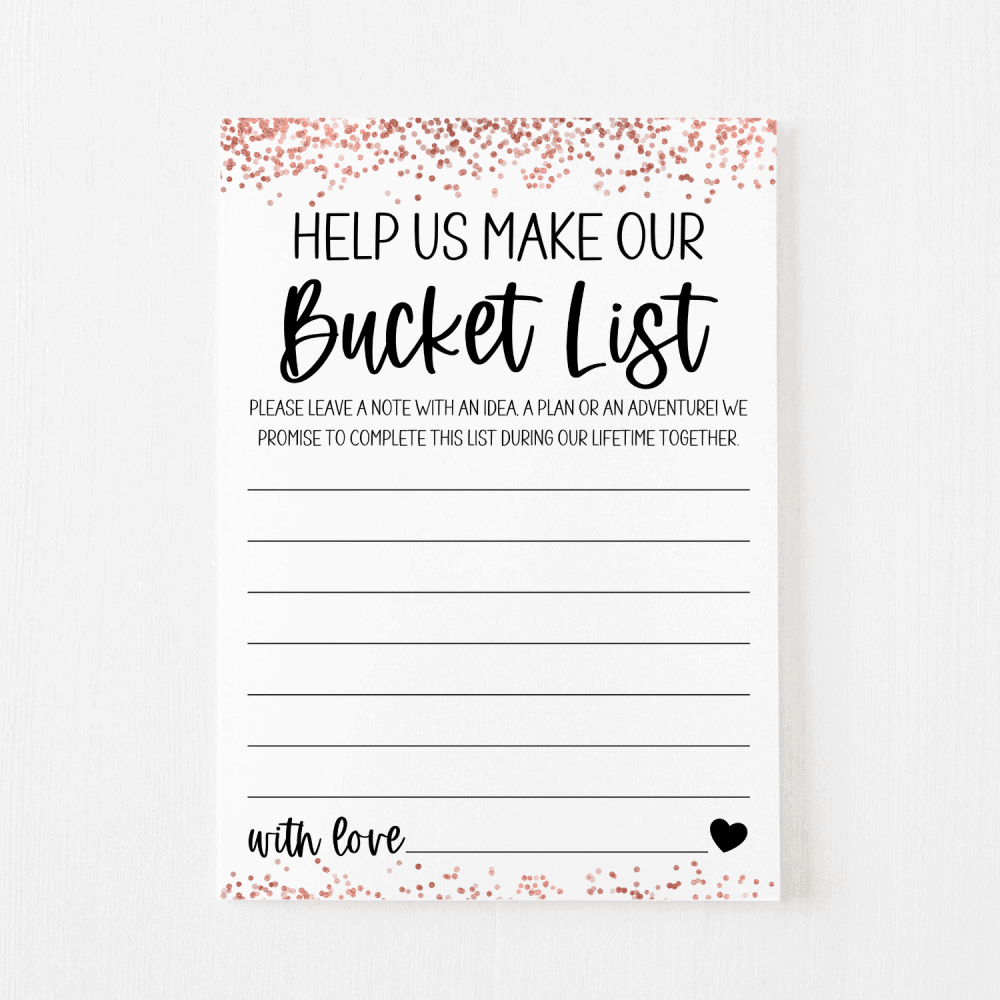 Bucket List Cards (Rose Gold) - Modern MOH