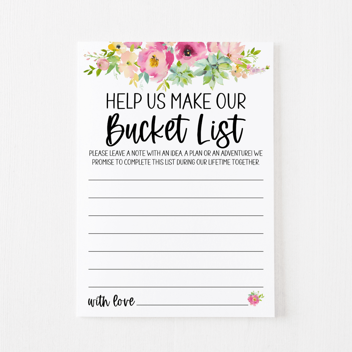 Bucket List Cards (Succulent) - Modern MOH