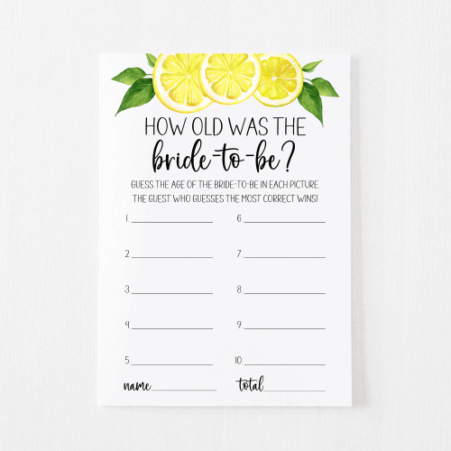 How Old Was the Bride Game: How to Play (+ Printables!) | Modern MOH