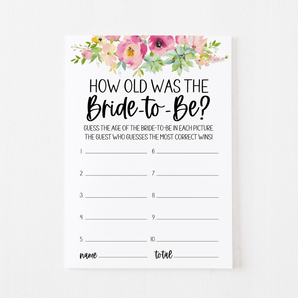 How Old Was the Bride Game: How to Play (+ Printables!) | Modern MOH