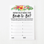 How Old Was the Bride Game: How to Play (+ Printables!) | Modern MOH