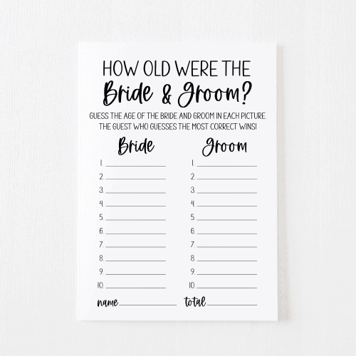 How Old Were the Bride & Groom Game: How to Play + Printable