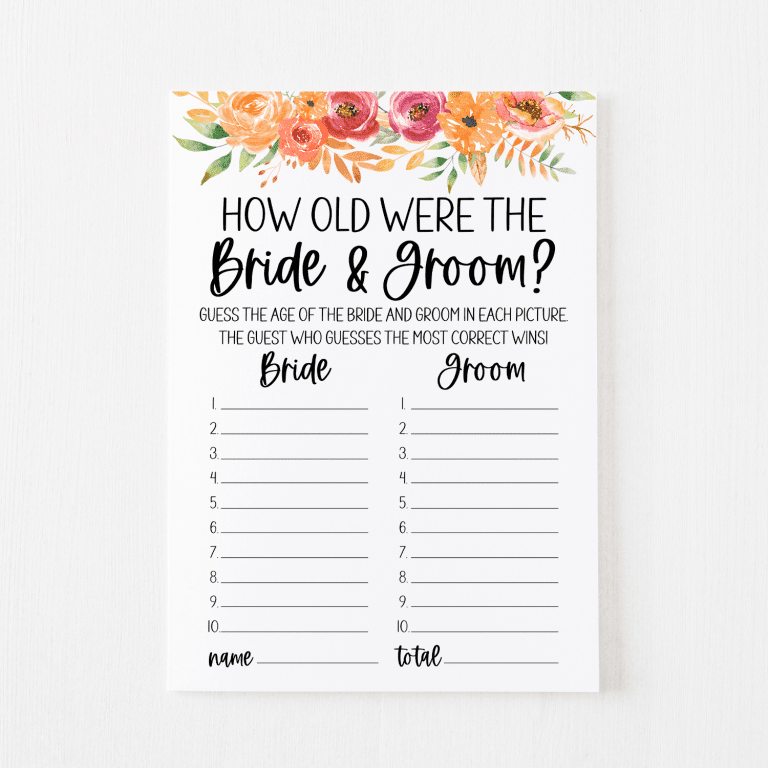 How Old Were the Bride & Groom Game: How to Play + Printable