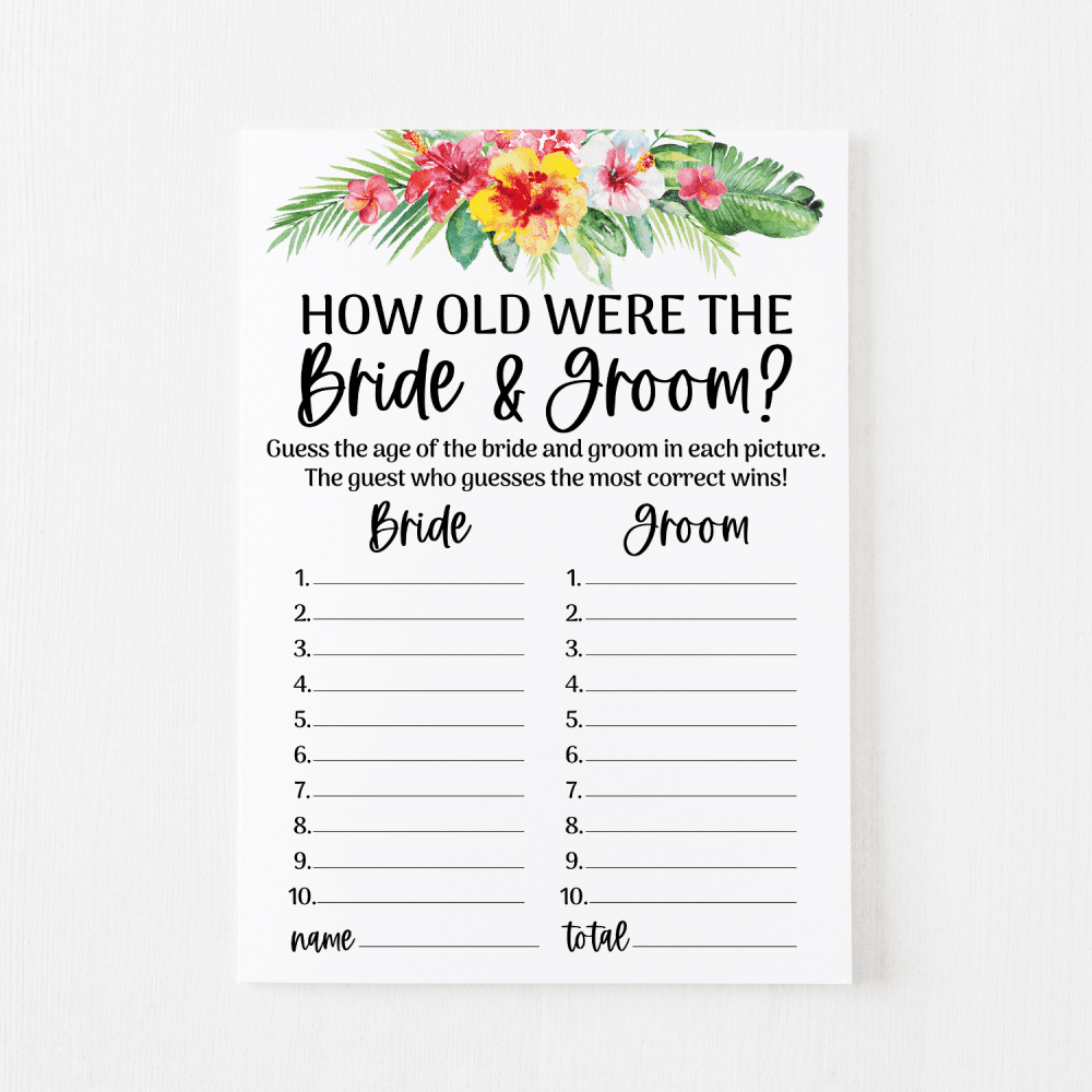 How Old Were the Bride & Groom Game: How to Play + Printable
