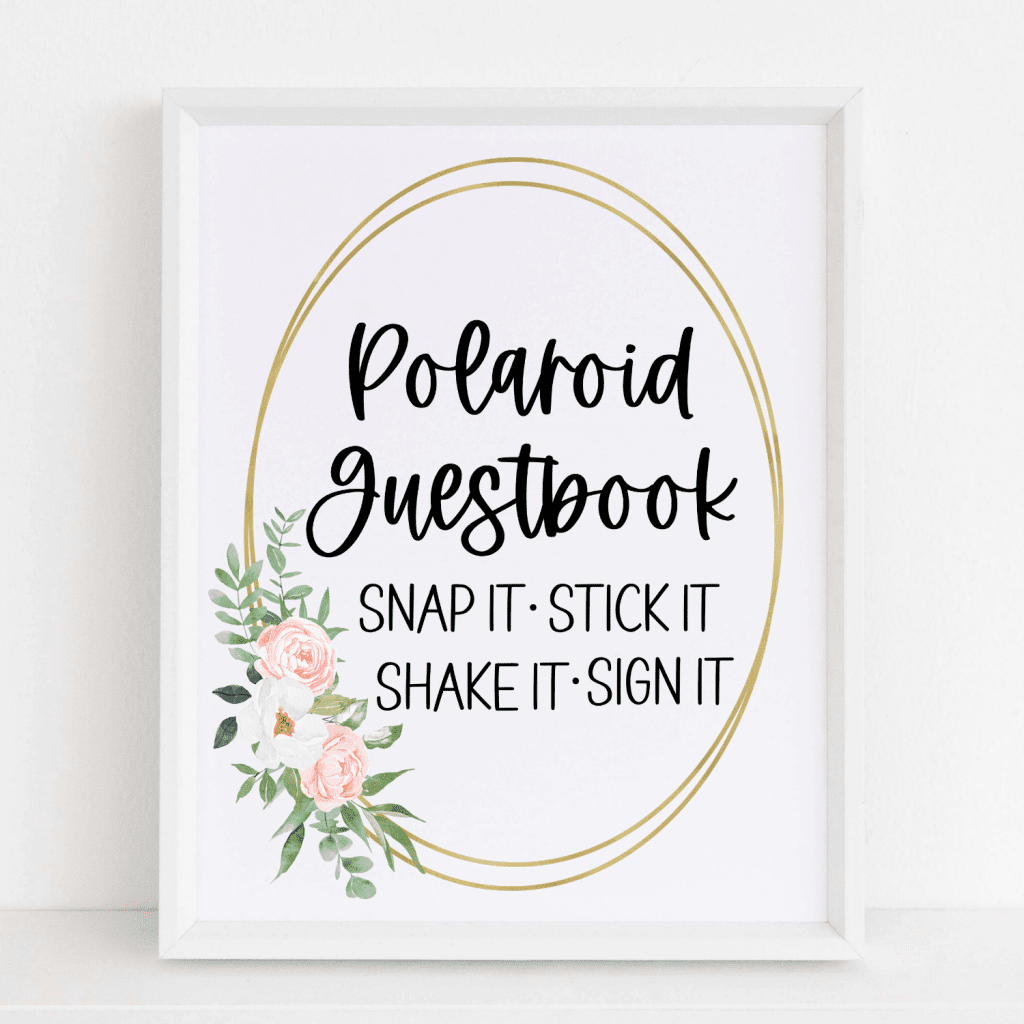 Polaroid Guestbook Sign (Greenery) - Modern MOH