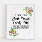 Recipe Request Sign & Cards (Tropical) - Modern MOH