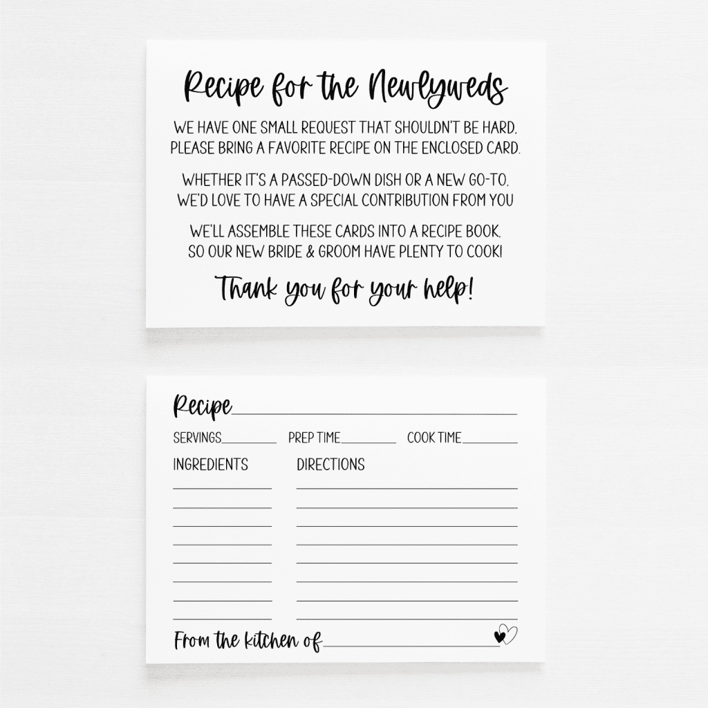 Recipe Request Sign & Cards (Classic) - Modern MOH