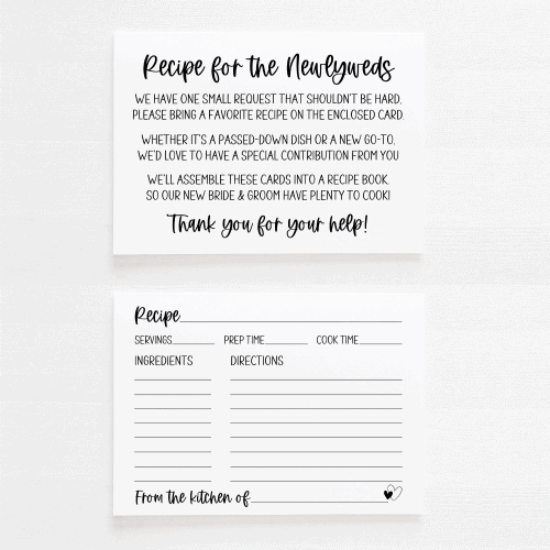 Recipe Request Sign & Cards (Classic) - Modern MOH