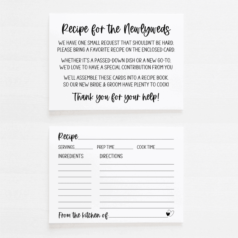 Recipe Request Sign & Cards (Classic) - Modern MOH