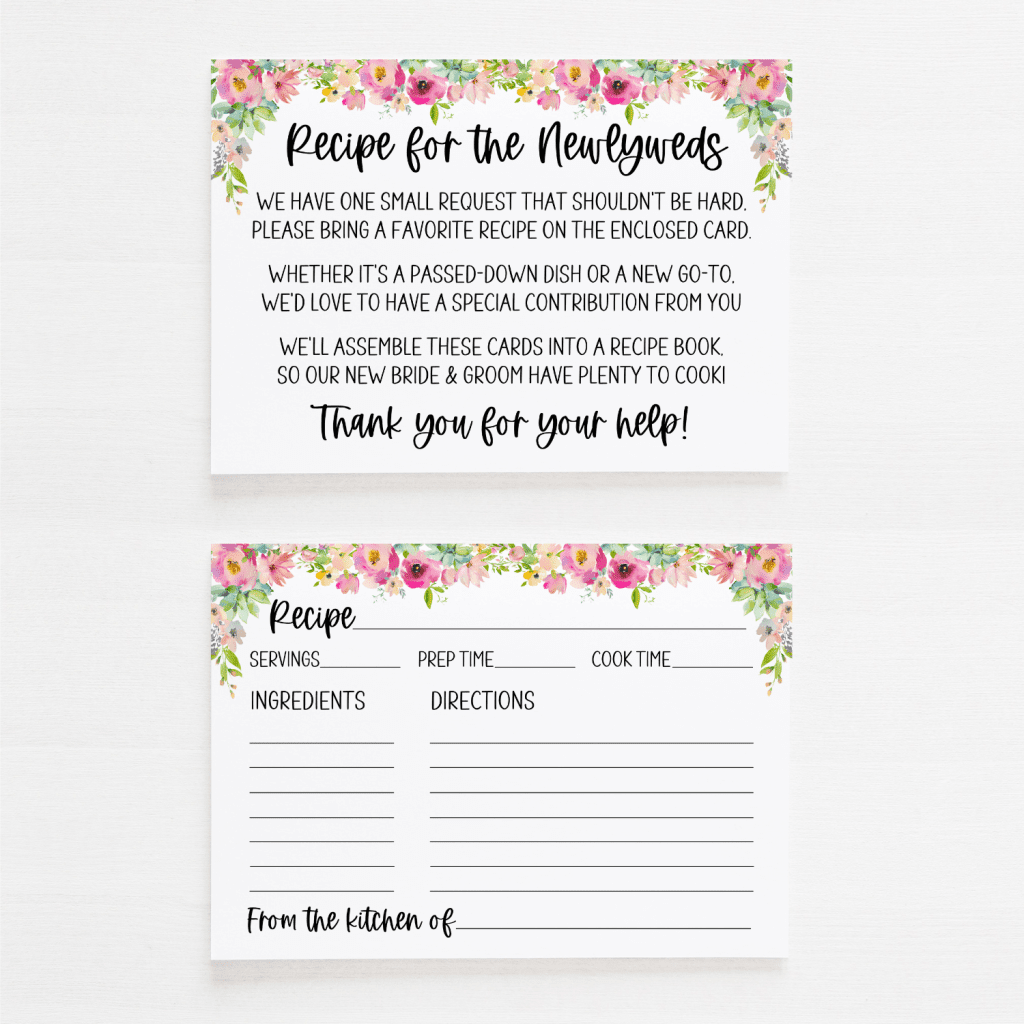 Recipe Request Sign & Cards (Succulent) - Modern MOH