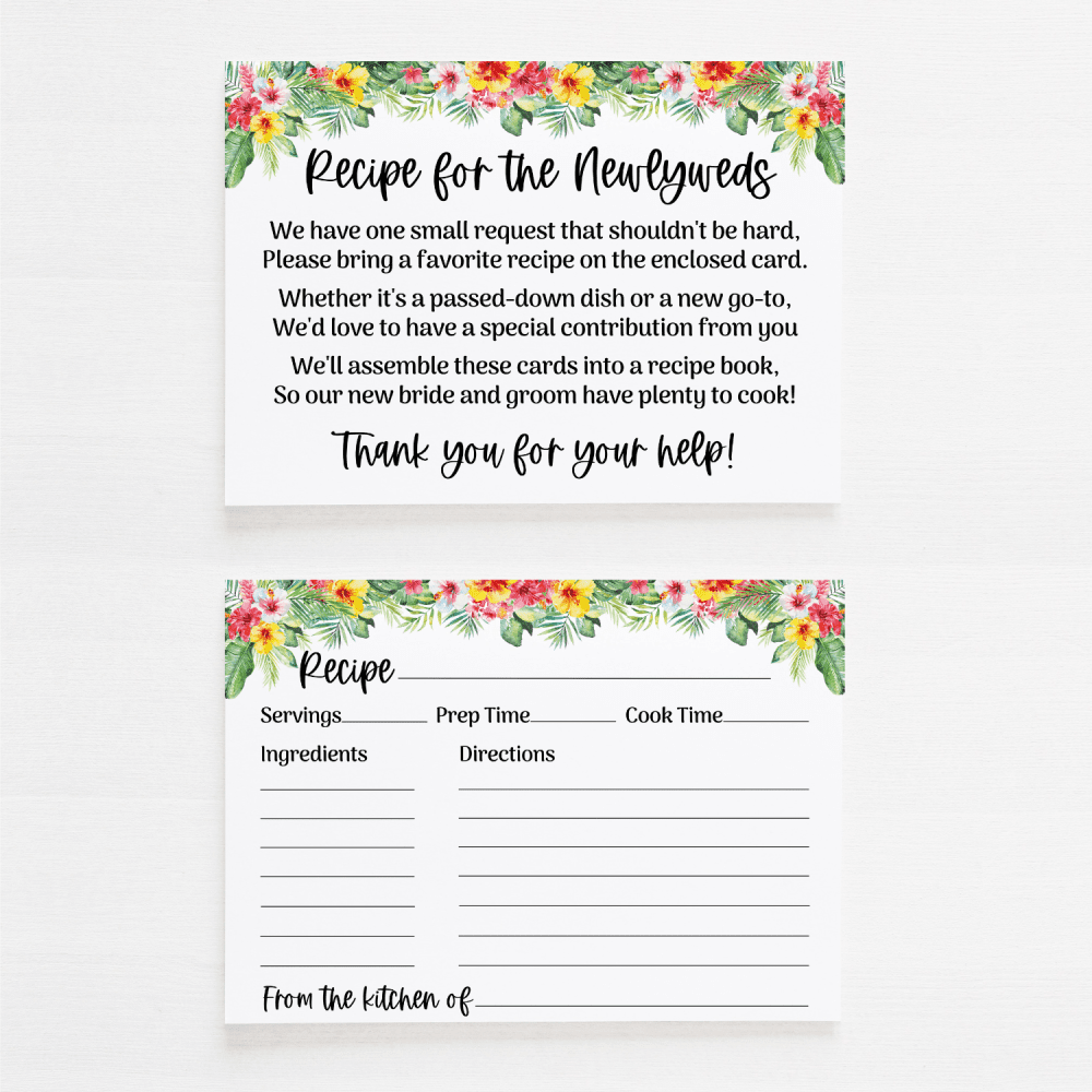 Recipe Request Sign & Cards (Tropical) - Modern MOH