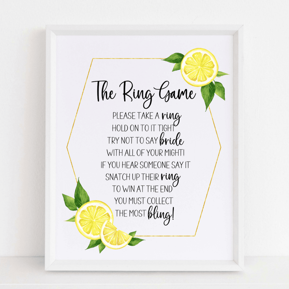 Ring Game Sign (Lemon) - Modern MOH