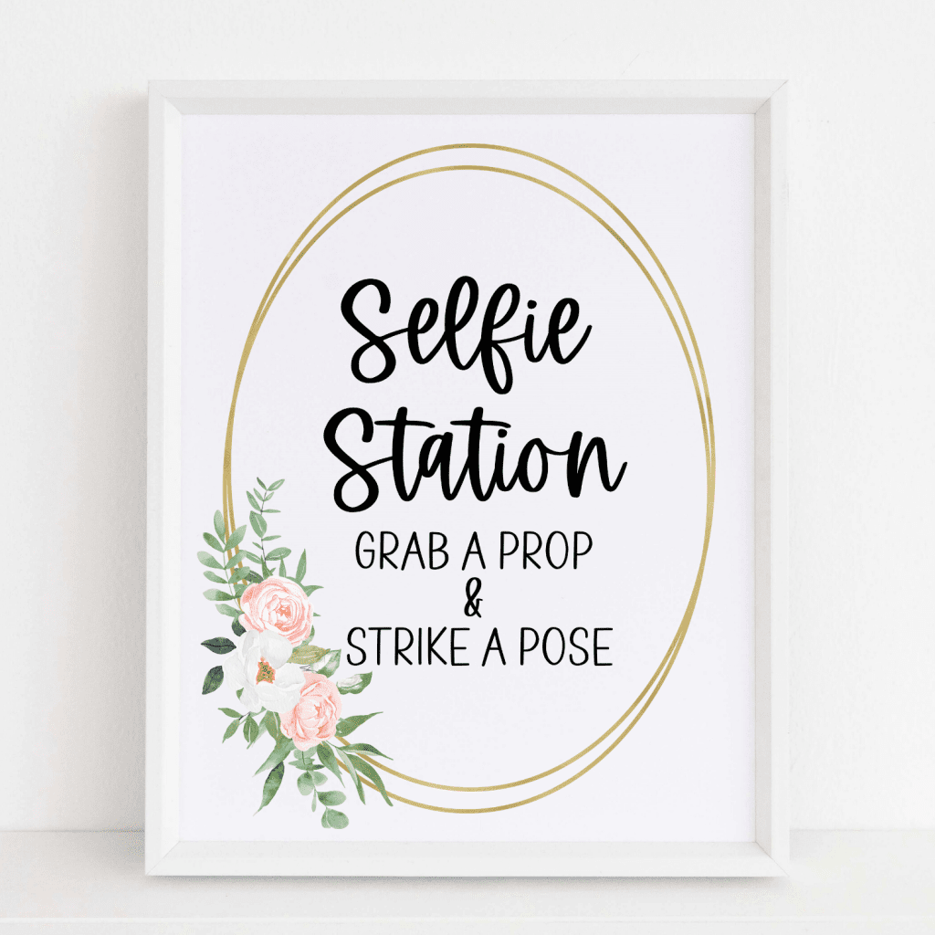 Selfie Station Sign (Greenery) - Modern MOH
