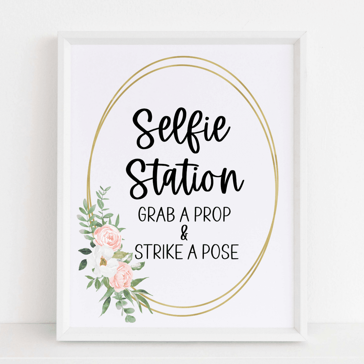Selfie Station Sign (Greenery) - Modern MOH
