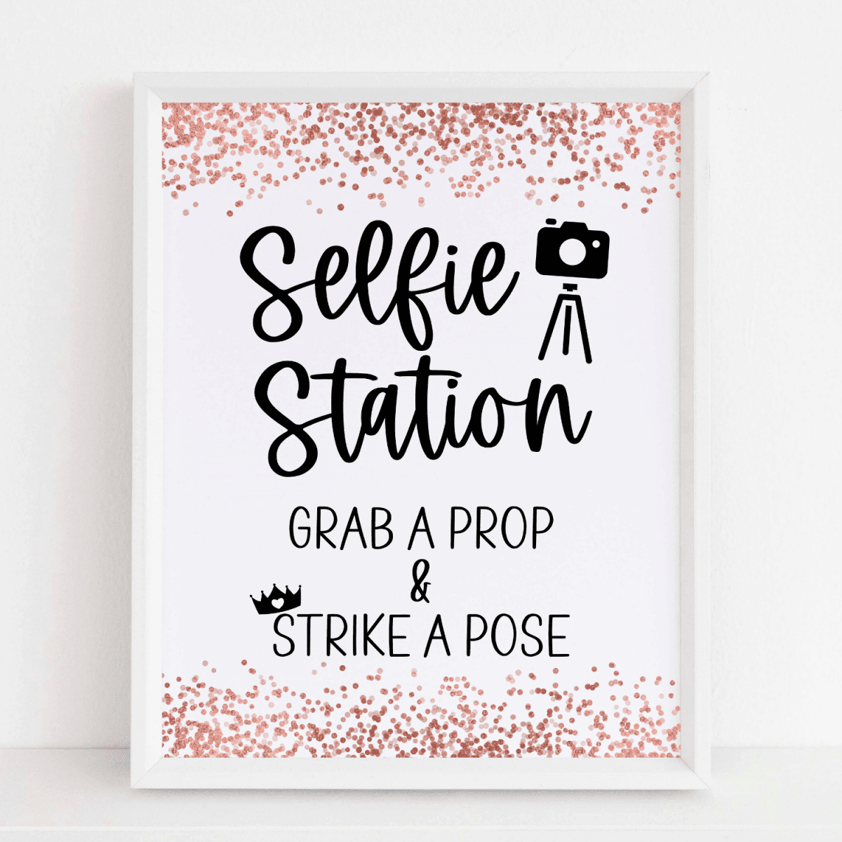 Selfie Station Sign (Rose Gold) - Modern MOH