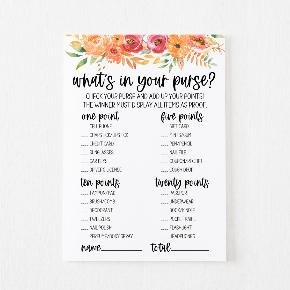 What’s In Your Purse? Game Free Printable | Modern MOH