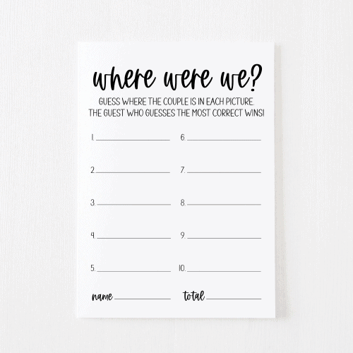 Where Were We Bridal Shower Game: How to Play | Modern MOH