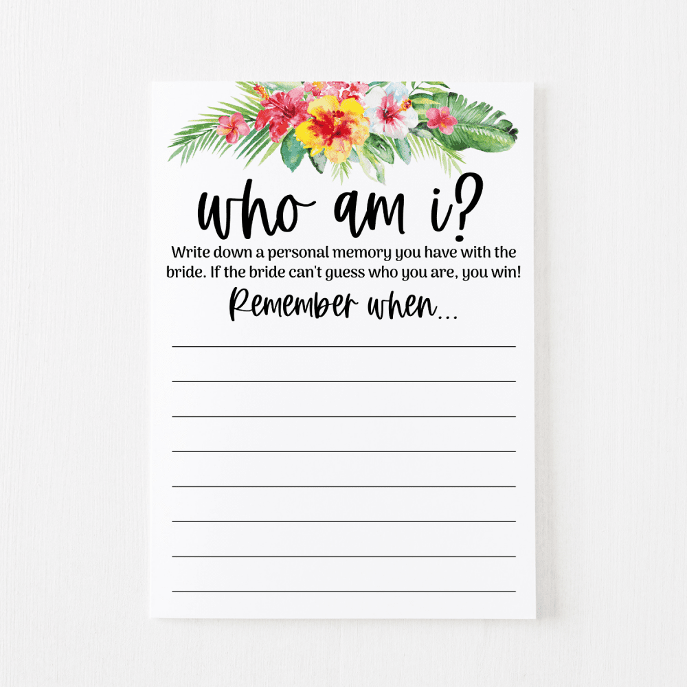 Who Am I Bridal Shower Game: How to Play (+ Printables!) | Modern MOH