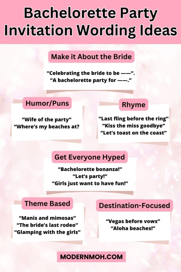 Bachelorette Party Invitation Wording: Top Tips and Fun Ideas | Modern MOH
