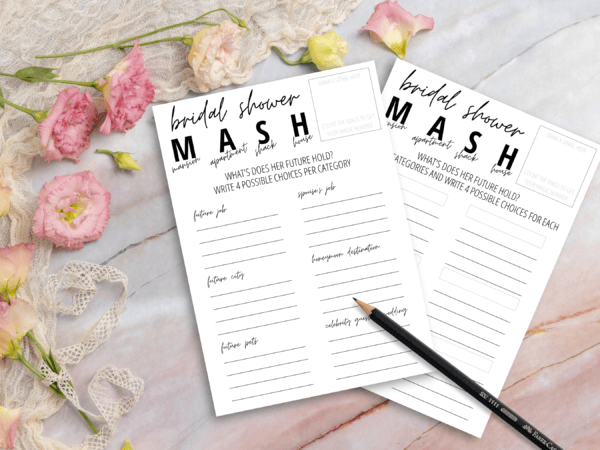 MASH Game for Bridal Showers: Predict the Future + FREE game