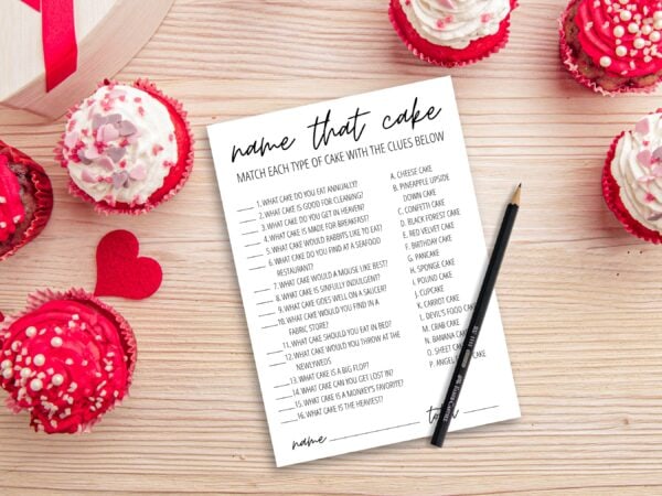 Name That Cake Bridal Shower Game (with Free Printable)