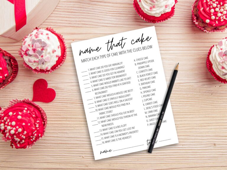 Name That Cake Bridal Shower Game (with Free Printable)