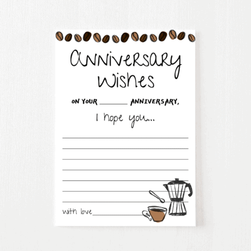 Anniversary Wishes Cards (Coffee) - Modern MOH
