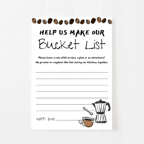 Bucket List Cards (Coffee) - Modern MOH