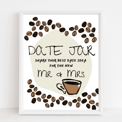 Date Jar Sign & Cards (Coffee) - Modern MOH