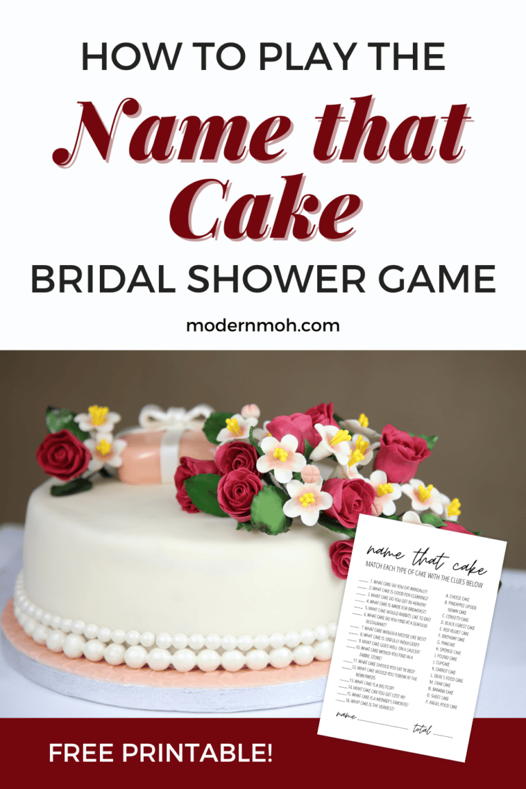 Name That Cake Bridal Shower Game (with Free Printable)